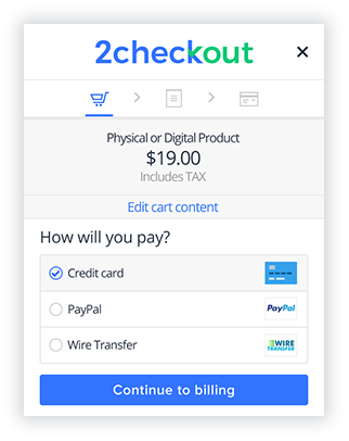 2Checkout Inline Cart